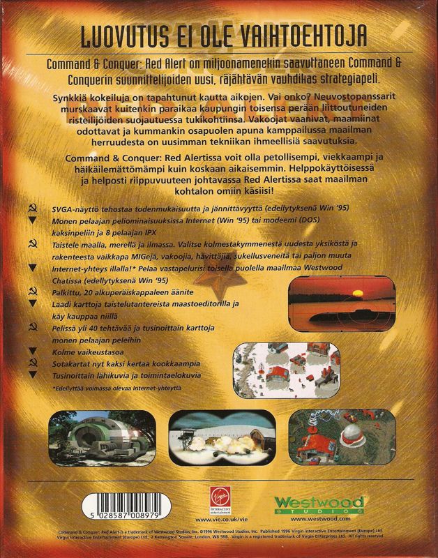 Command & Conquer: Red Alert cover or packaging material - MobyGames