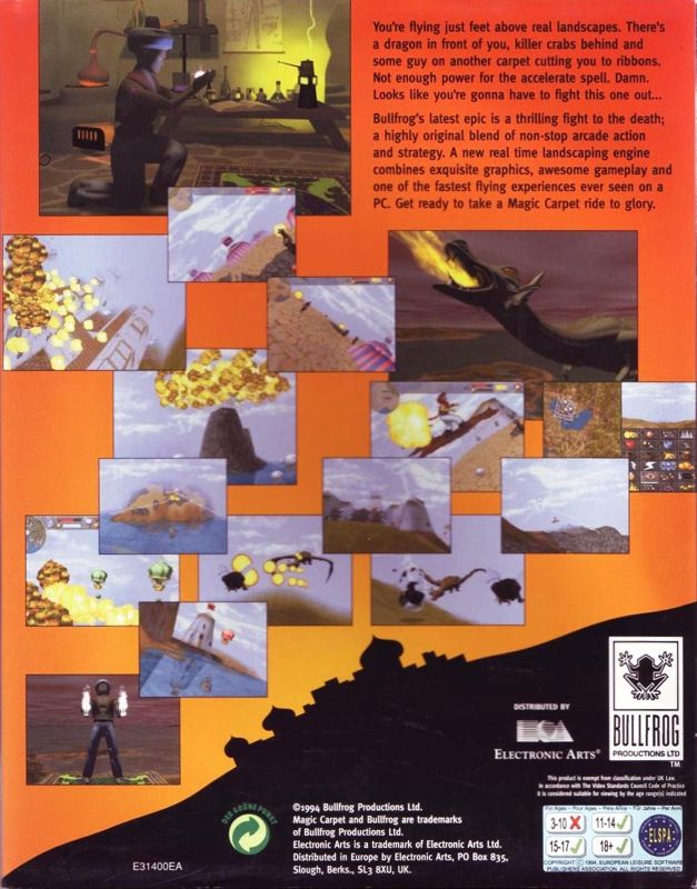 Magic Carpet cover or packaging material - MobyGames