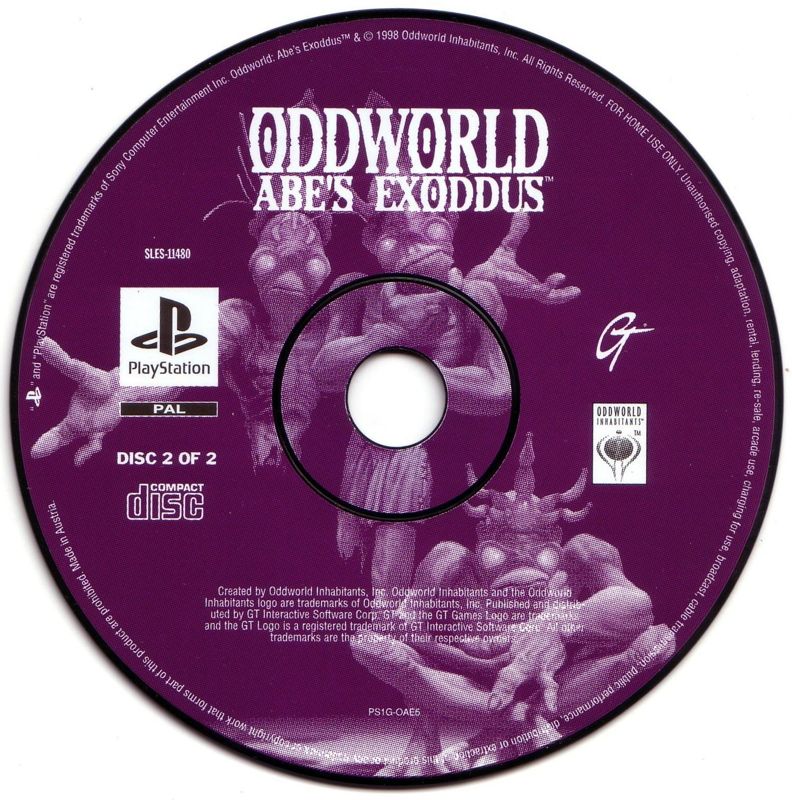 Oddworld: Abe's Exoddus cover or packaging material - MobyGames