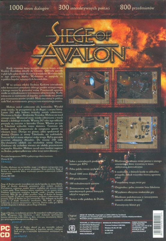 Siege of Avalon cover or packaging material - MobyGames