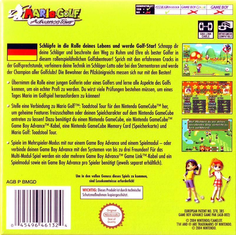 Mario Golf: Advance Tour cover or packaging material - MobyGames