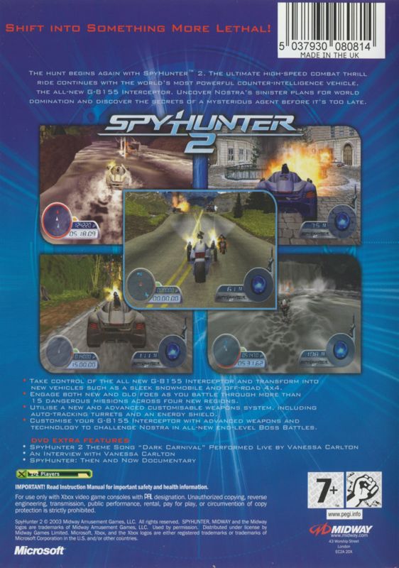 Spy Hunter 2 cover or packaging material - MobyGames