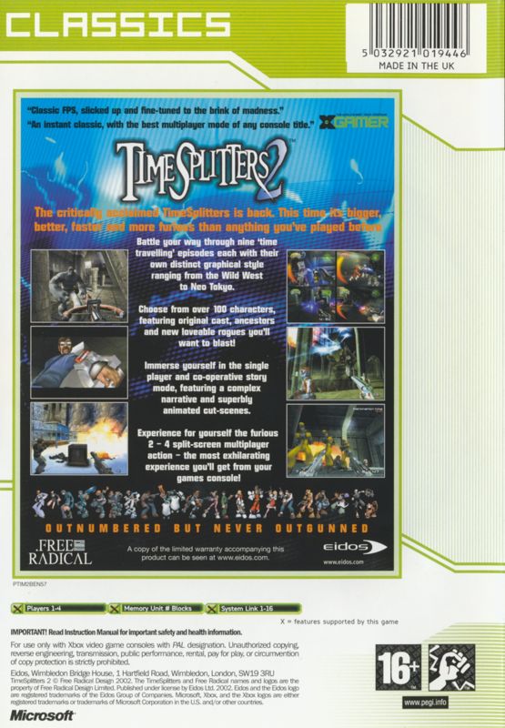 TimeSplitters 2 cover or packaging material - MobyGames