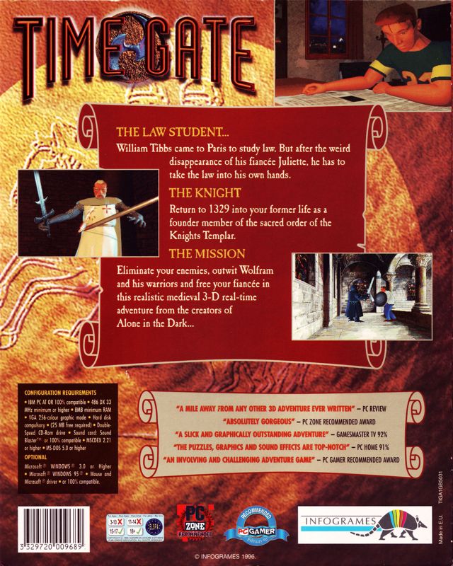 Time Gate: Knight's Chase cover or packaging material - MobyGames