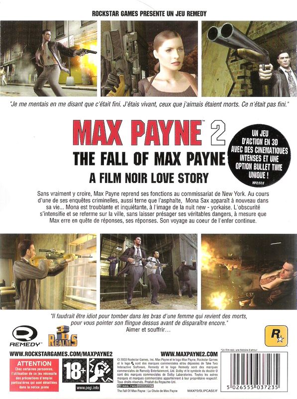 Max Payne 2: The Fall of Max Payne cover or packaging material - MobyGames