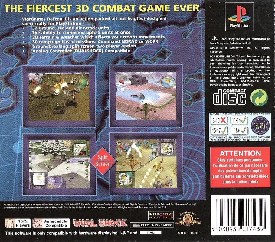 WarGames: DEFCON 1 cover or packaging material - MobyGames