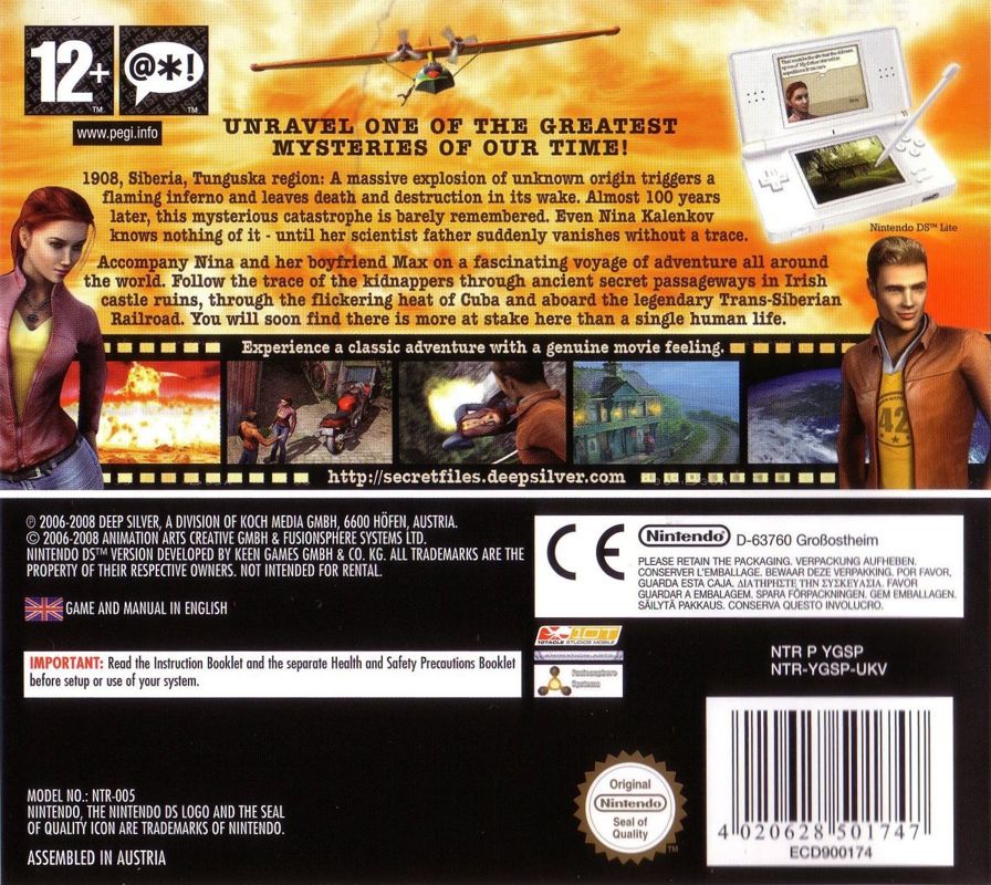 Secret Files: Tunguska cover or packaging material - MobyGames