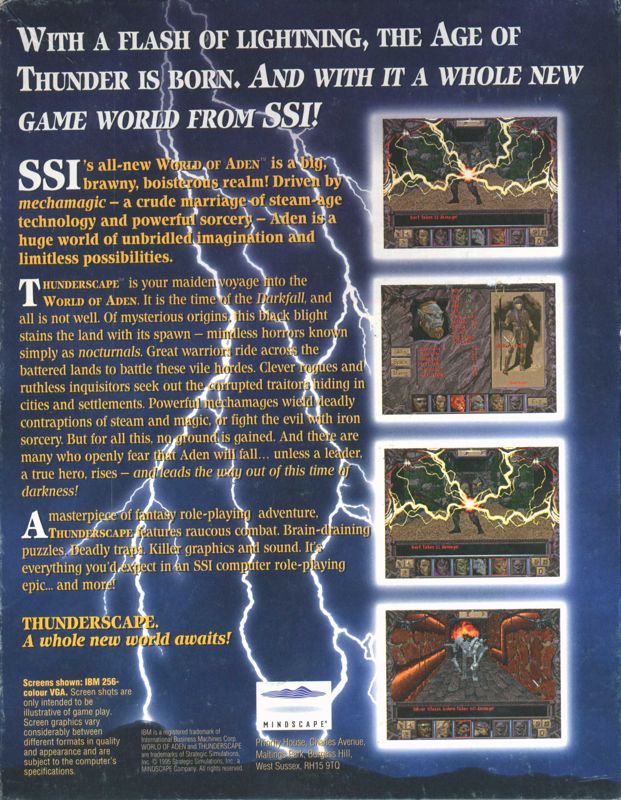 World of Aden: Thunderscape cover or packaging material - MobyGames