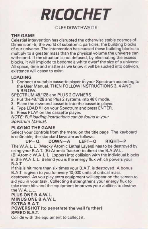 Ricochet cover or packaging material - MobyGames