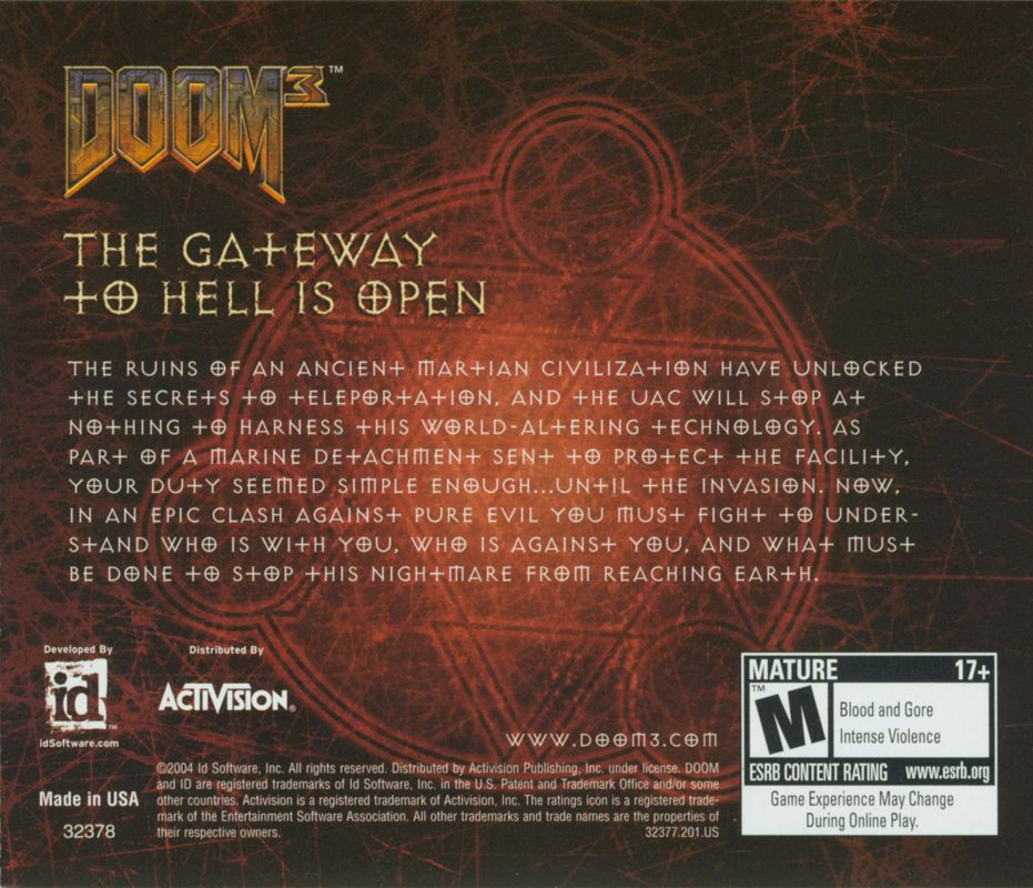 Doom³ cover or packaging material - MobyGames