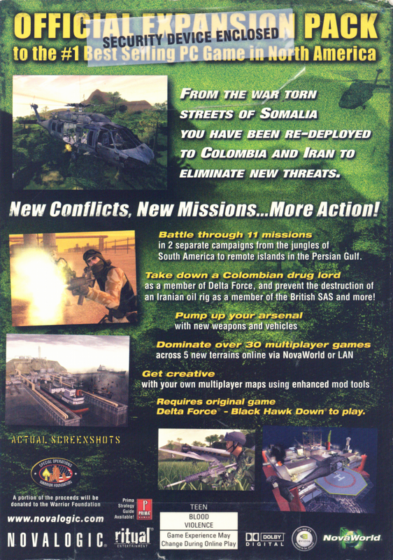Delta Force: Black Hawk Down - Team Sabre cover or packaging material - MobyGames