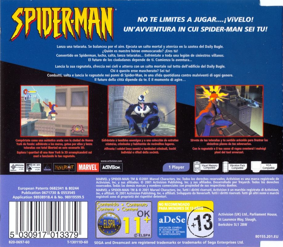 Spider-Man cover or packaging material - MobyGames