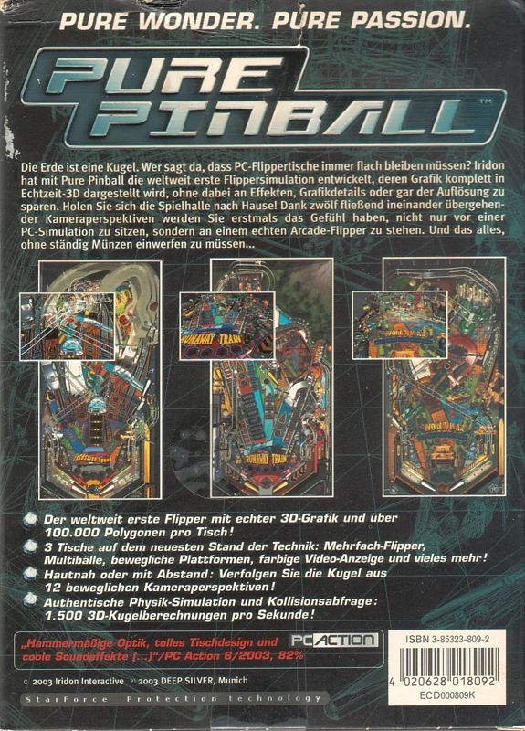 Pure Pinball cover or packaging material - MobyGames