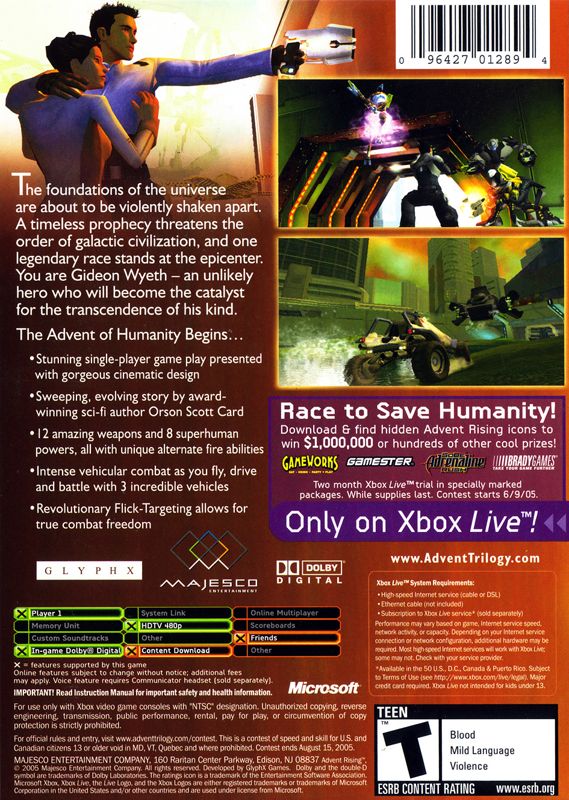 Advent Rising cover or packaging material - MobyGames