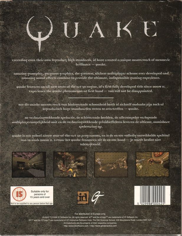 Quake cover or packaging material - MobyGames