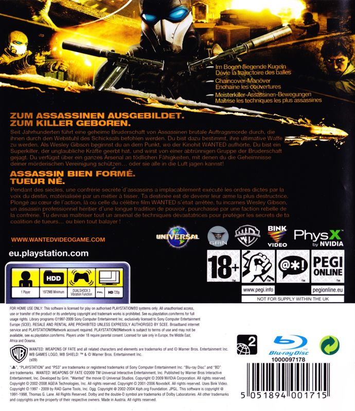 Wanted: Weapons of Fate cover or packaging material - MobyGames