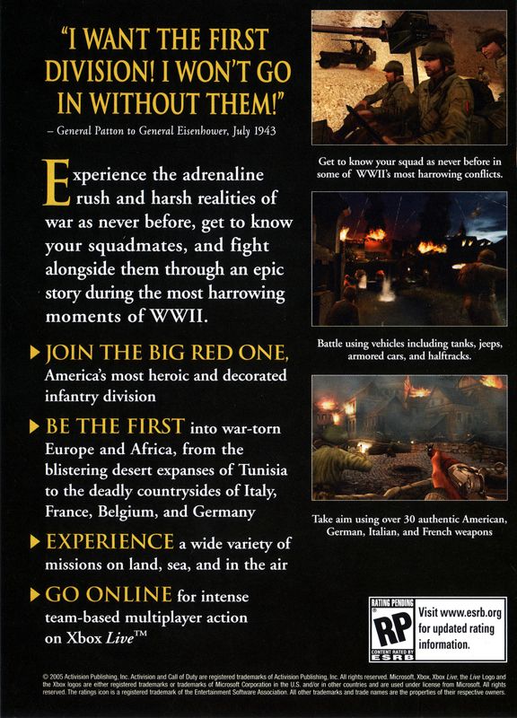 Call of Duty 2: Big Red One cover or packaging material - MobyGames