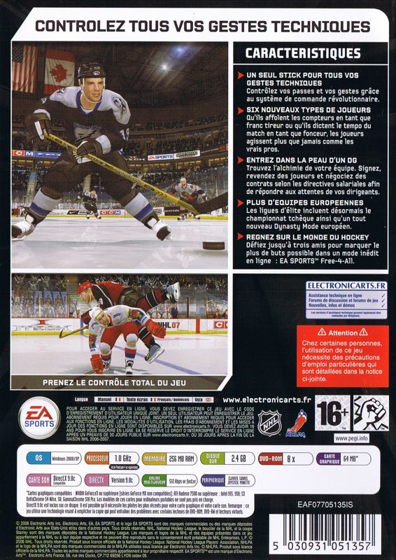 NHL 07 cover or packaging material - MobyGames