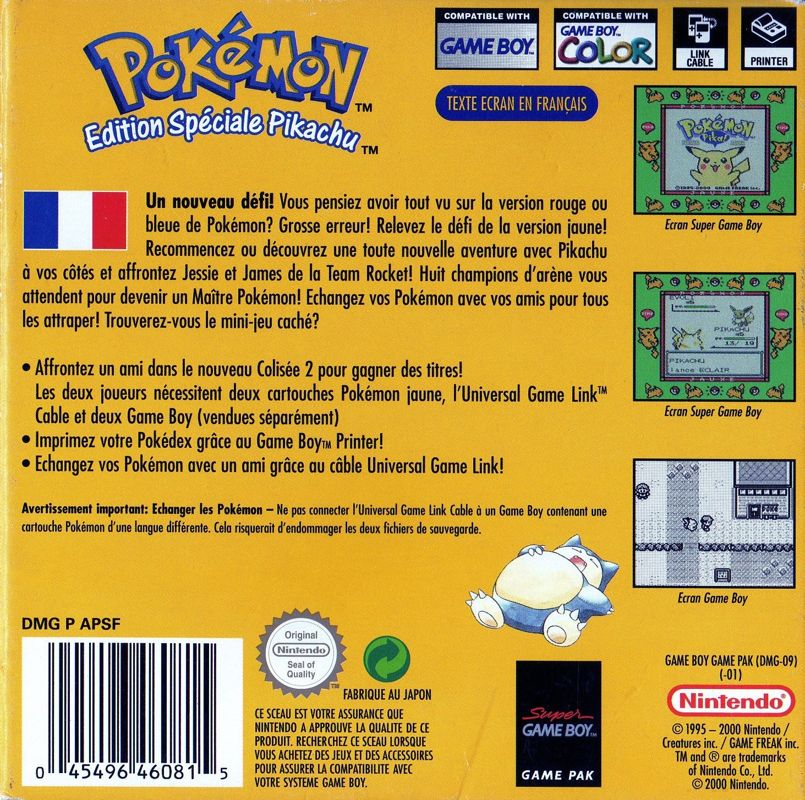 Pokémon Yellow Version: Special Pikachu Edition cover or packaging ...