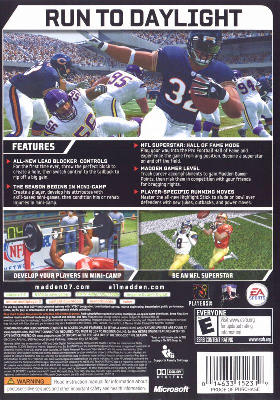 Madden NFL 07 cover or packaging material - MobyGames