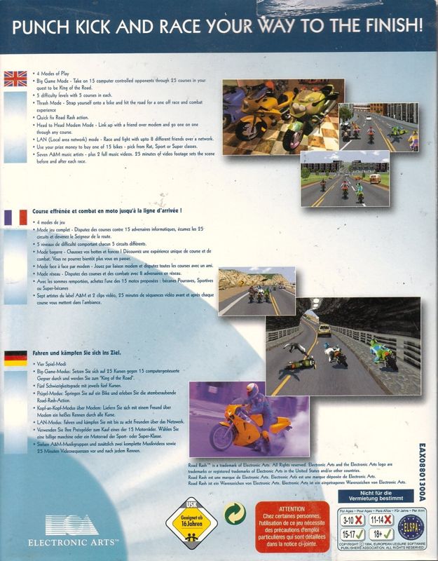 Road Rash cover or packaging material - MobyGames