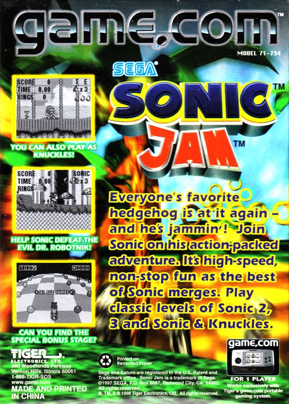 Sonic Jam cover or packaging material - MobyGames