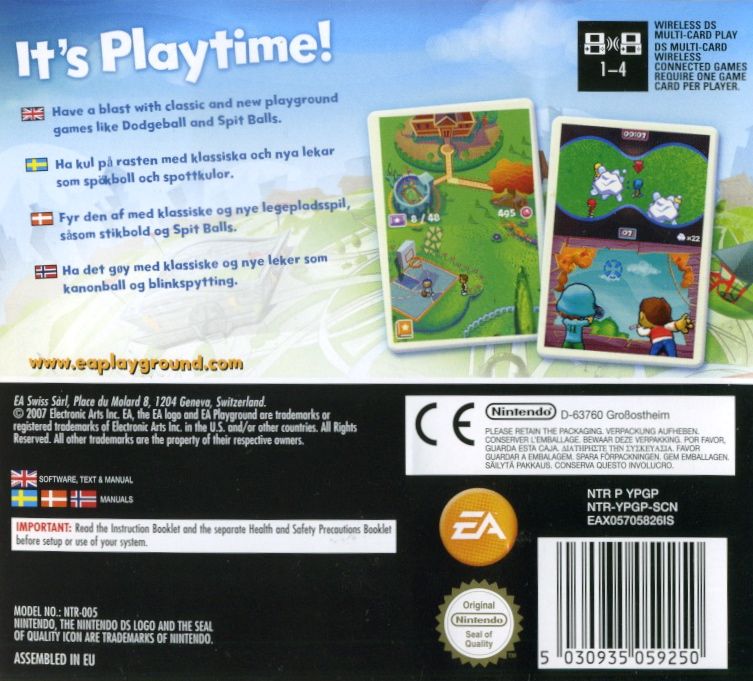 EA Playground cover or packaging material - MobyGames