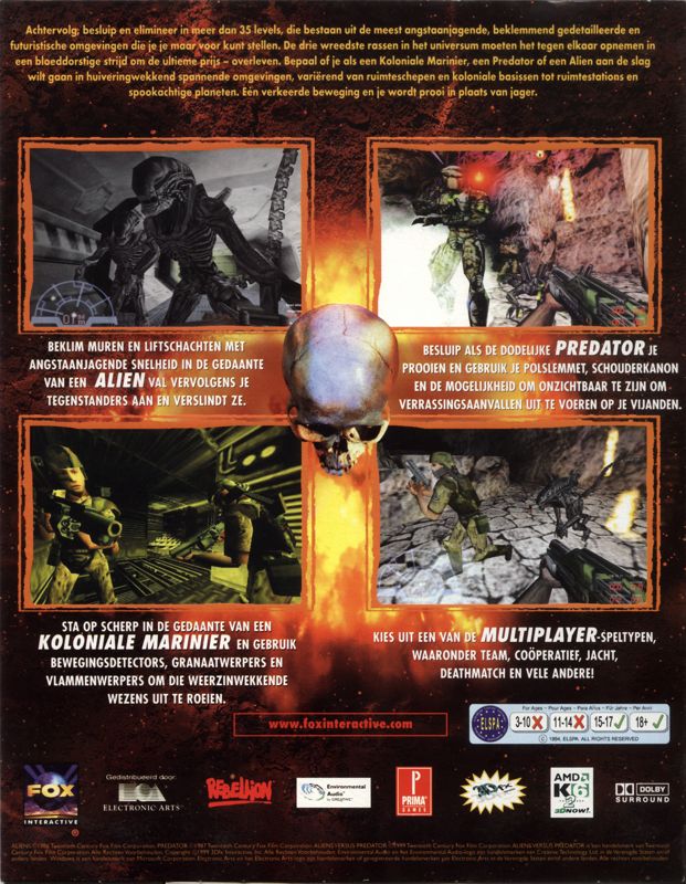Aliens Versus Predator cover or packaging material - MobyGames