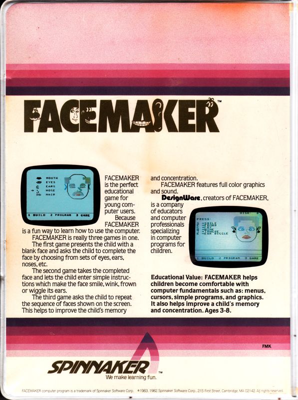 FaceMaker cover or packaging material - MobyGames