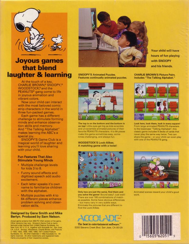 Snoopy's Game Club cover or packaging material - MobyGames