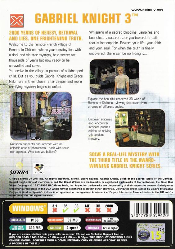 Gabriel Knight 3: Blood of the Sacred, Blood of the Damned cover or ...