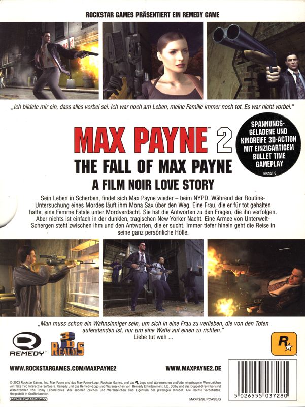 Max Payne 2: The Fall of Max Payne cover or packaging material - MobyGames
