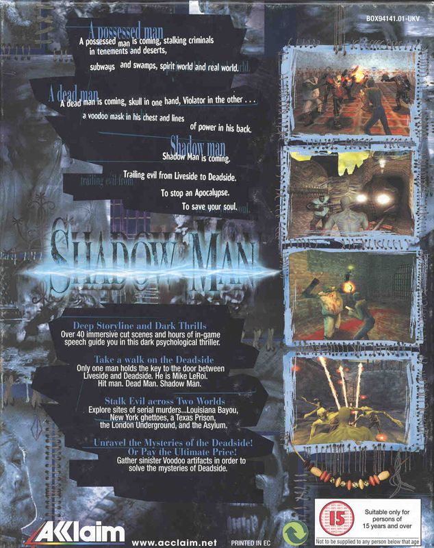 Shadow Man cover or packaging material - MobyGames