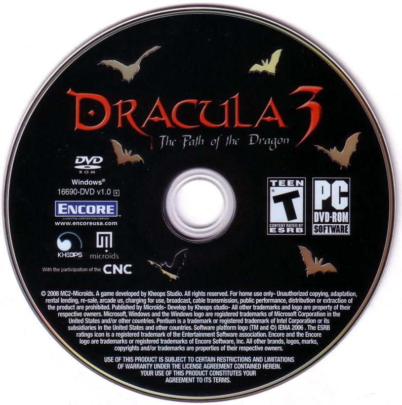 Dracula 3: The Path of the Dragon cover or packaging material - MobyGames