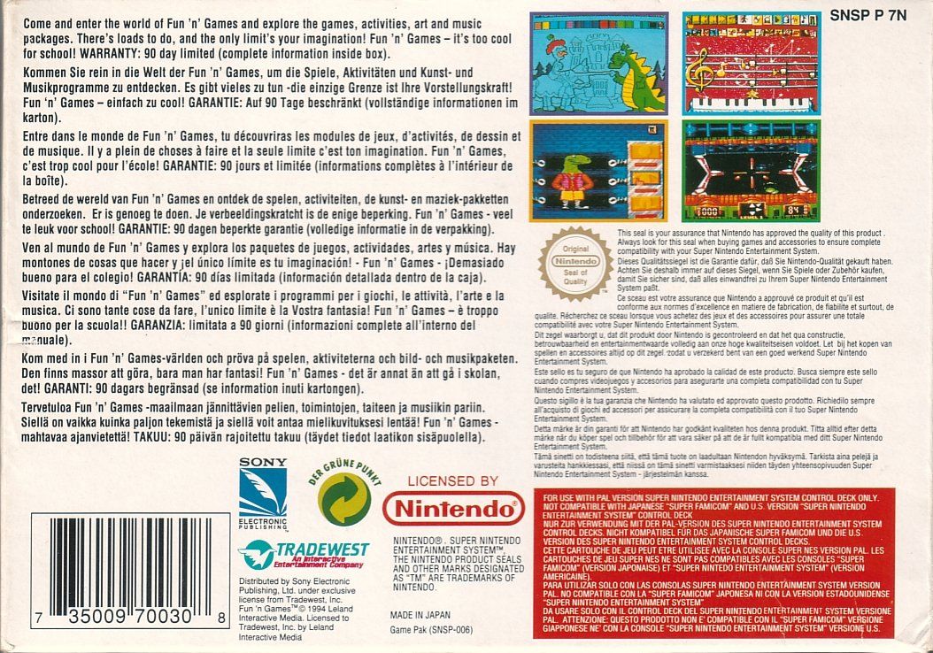 Fun 'N Games cover or packaging material - MobyGames