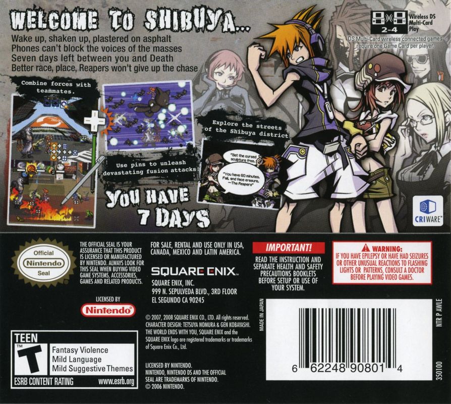The World Ends with You cover or packaging material - MobyGames