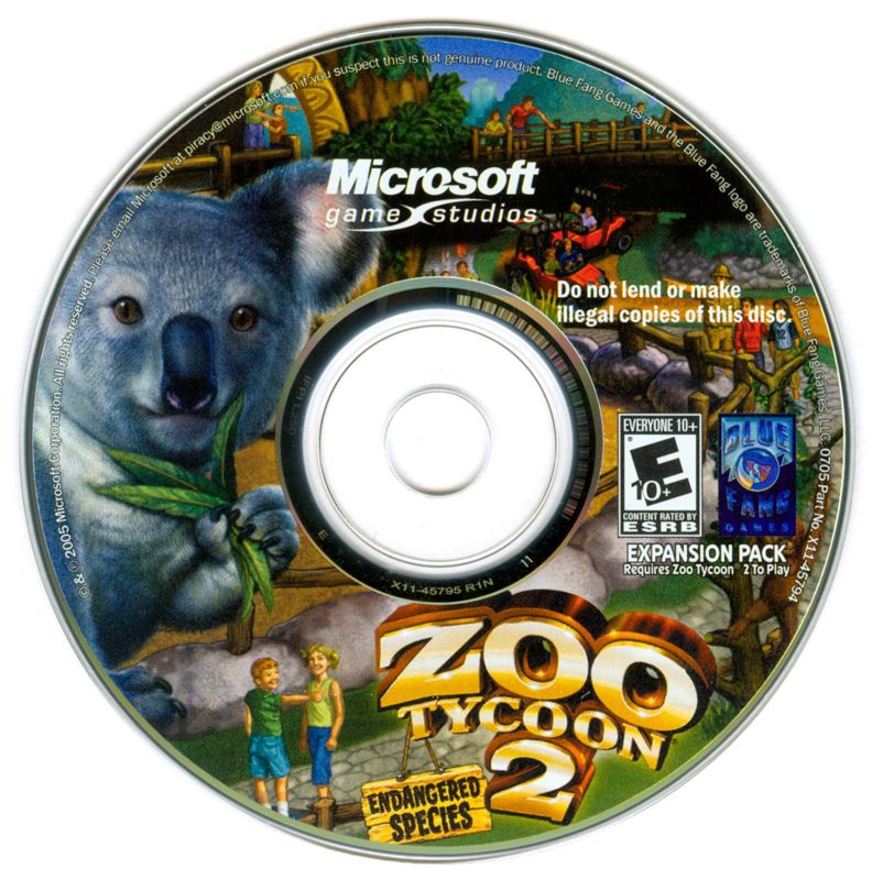 Zoo Tycoon 2: Endangered Species cover or packaging material - MobyGames