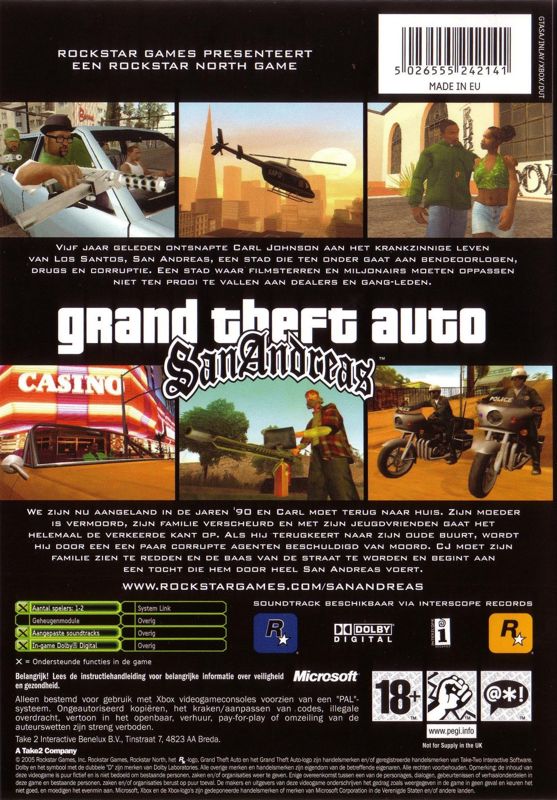 Grand Theft Auto: San Andreas cover or packaging material - MobyGames