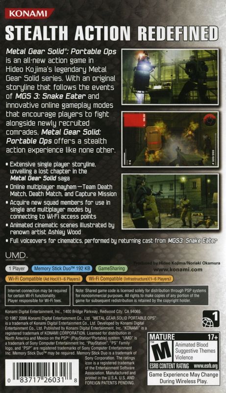 Metal Gear Solid: Portable Ops cover or packaging material - MobyGames