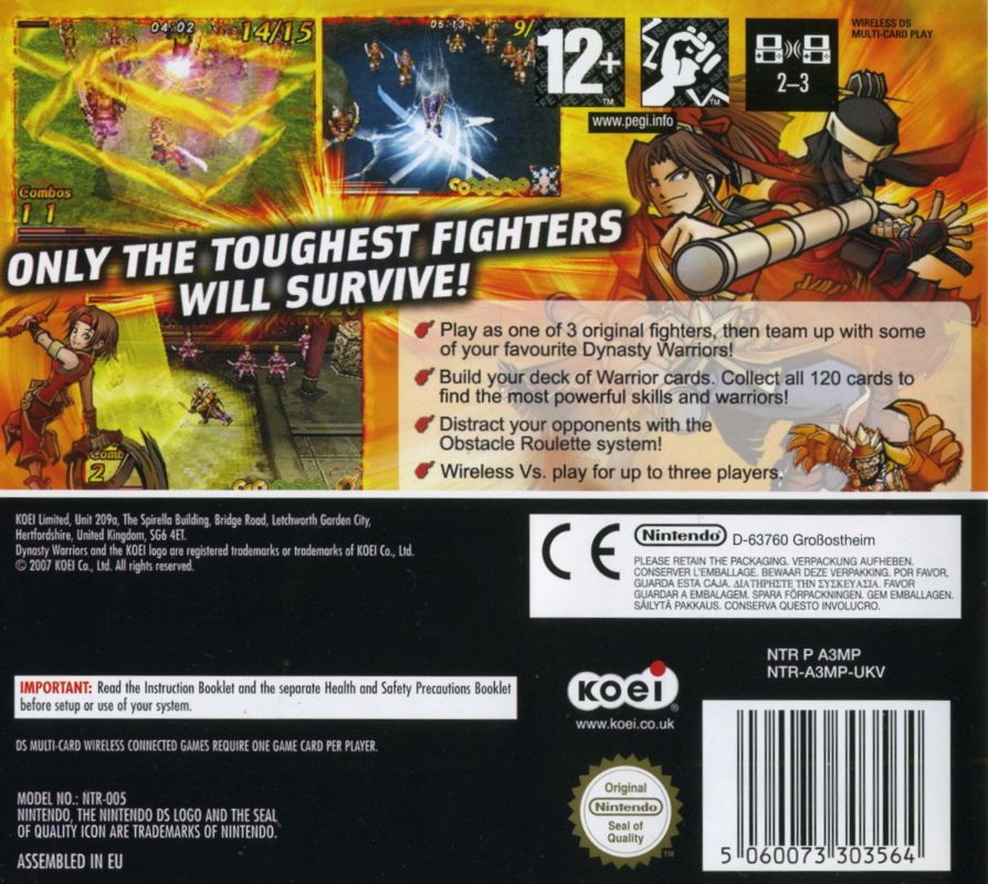 Dynasty Warriors DS: Fighter's Battle cover or packaging material ...