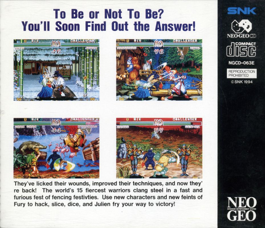 Samurai Shodown II cover or packaging material - MobyGames