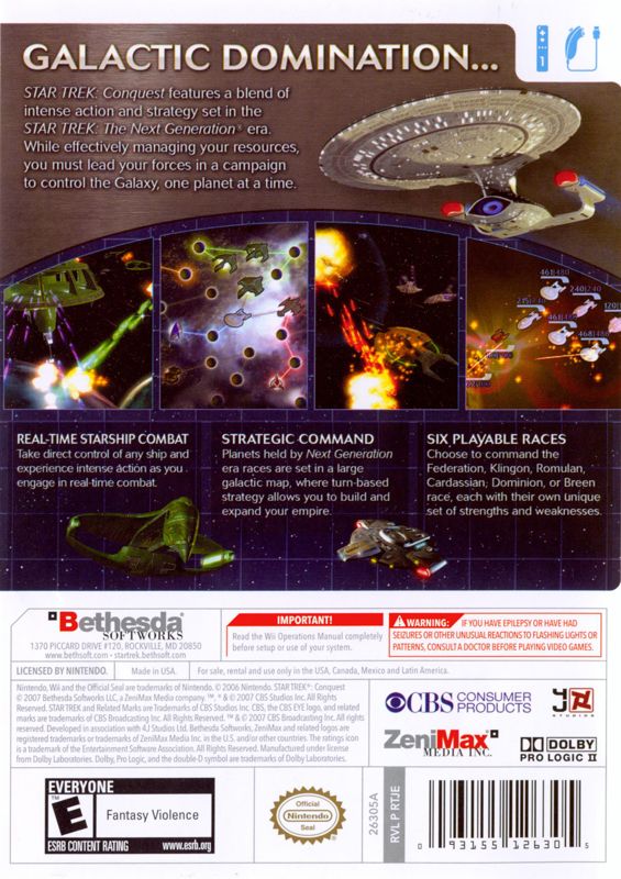Star Trek: Conquest cover or packaging material - MobyGames