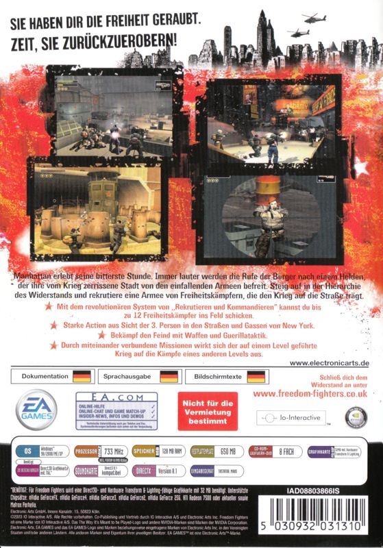 Freedom Fighters cover or packaging material - MobyGames