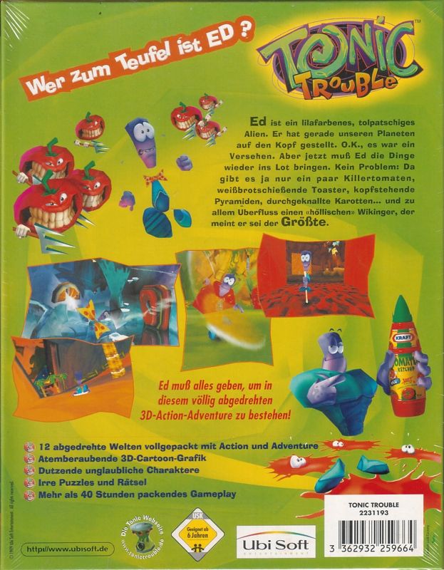 Tonic Trouble cover or packaging material - MobyGames