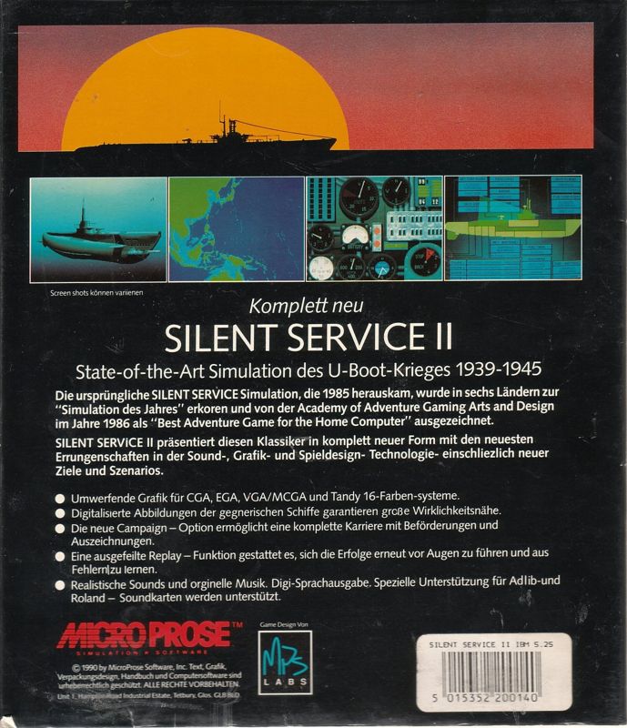 Silent Service II cover or packaging material - MobyGames