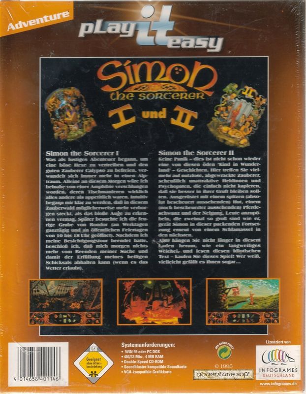 Simon the Sorcerer I & II cover or packaging material - MobyGames