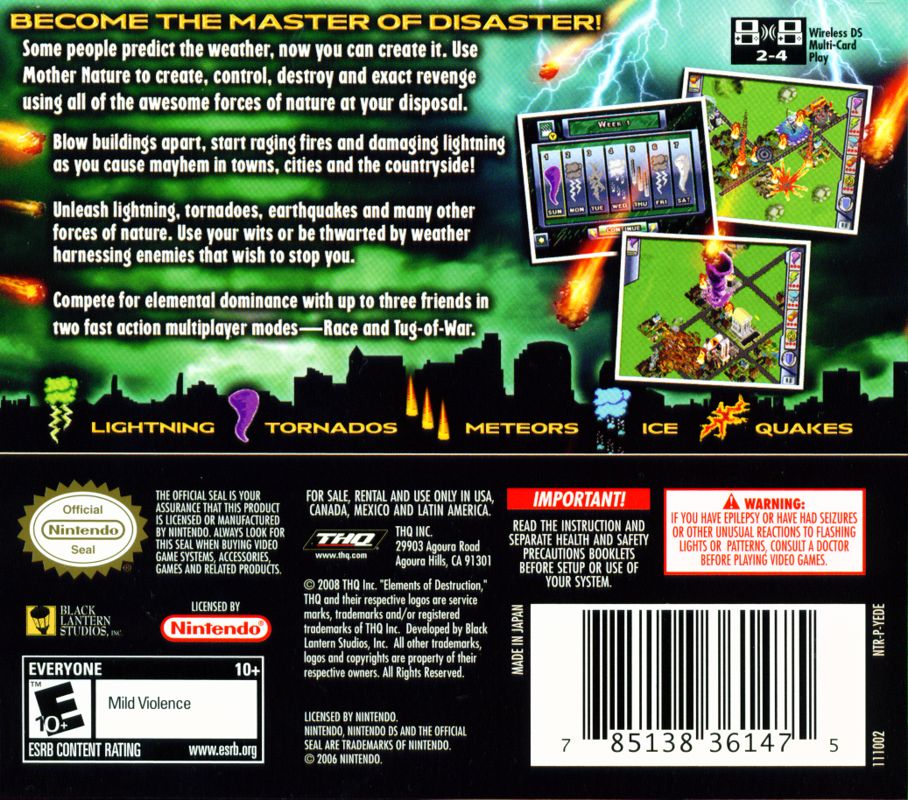 Elements of Destruction cover or packaging material - MobyGames