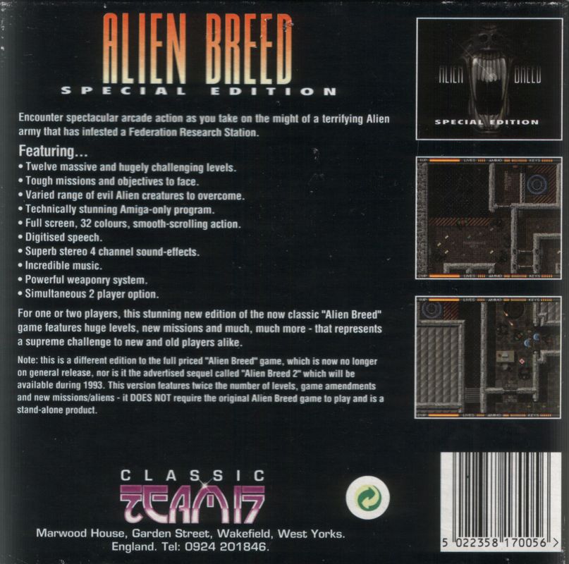 Alien Breed: Special Edition 92 cover or packaging material - MobyGames