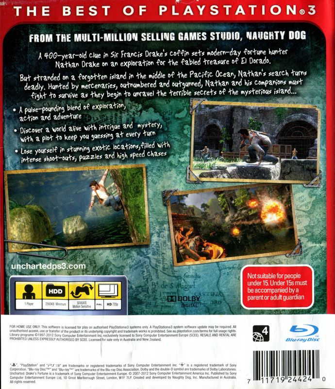 Uncharted: Drake's Fortune cover or packaging material - MobyGames