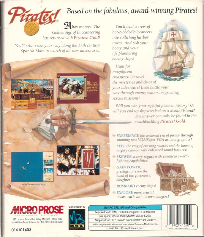 Pirates! Gold cover or packaging material - MobyGames